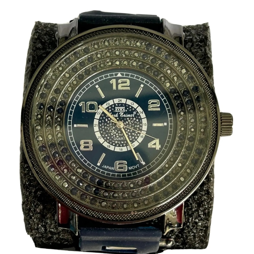 Mark Naimer Men Wristwatch Blue Rubber Band Sport Qua… - Gem